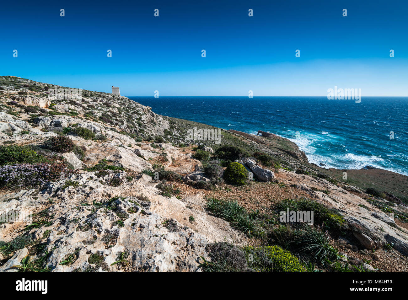 Tal-Ħamrija Coastal Tower, Qrendi, Malta, Europe Stock Photo - Alamy