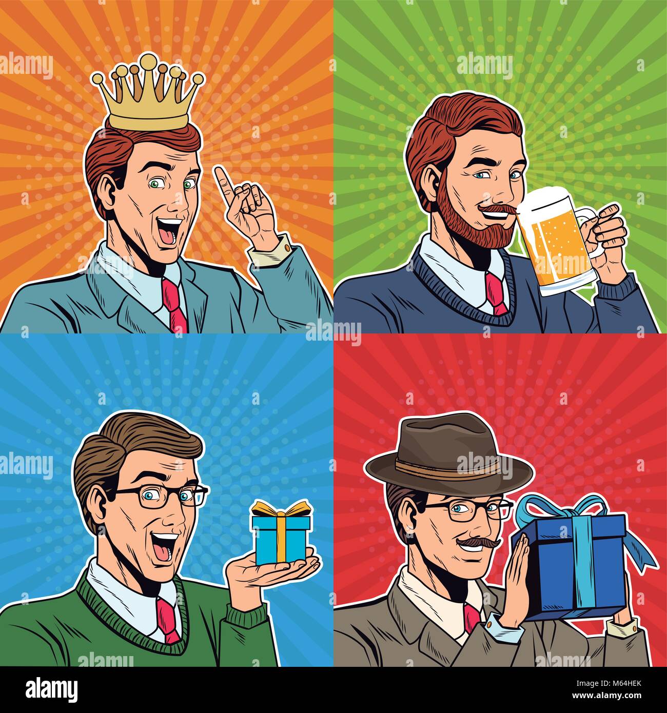 Businessmens pop art cartoons Stock Vector Image & Art - Alamy