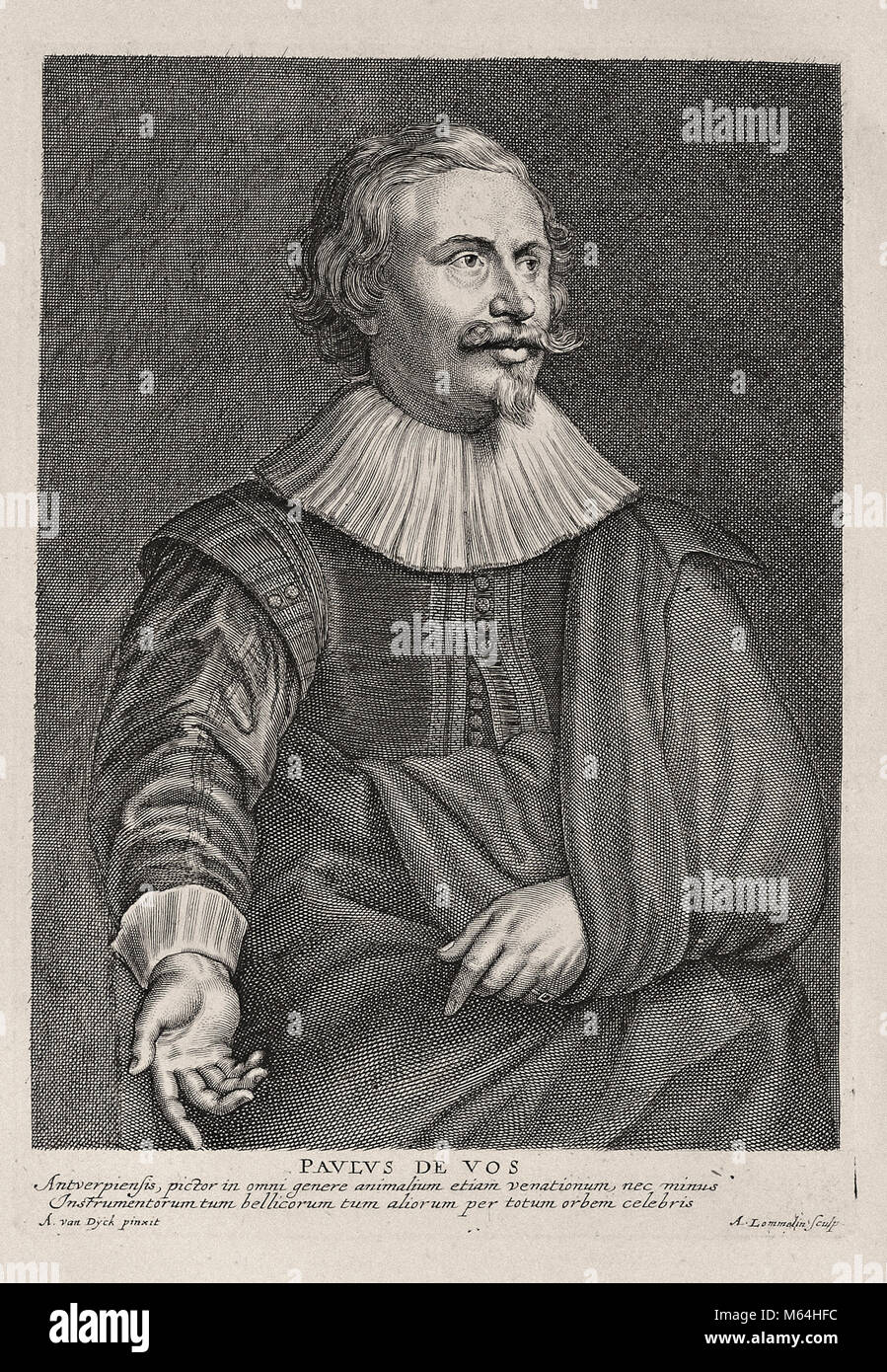 Engraving portrait of Simon de Vos after Anthony van Dyck Stock Photo ...