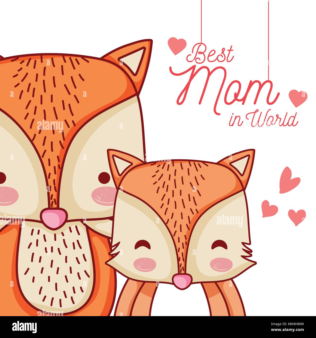 Mothers message card with animals cartoons Stock Vector Image & Art - Alamy