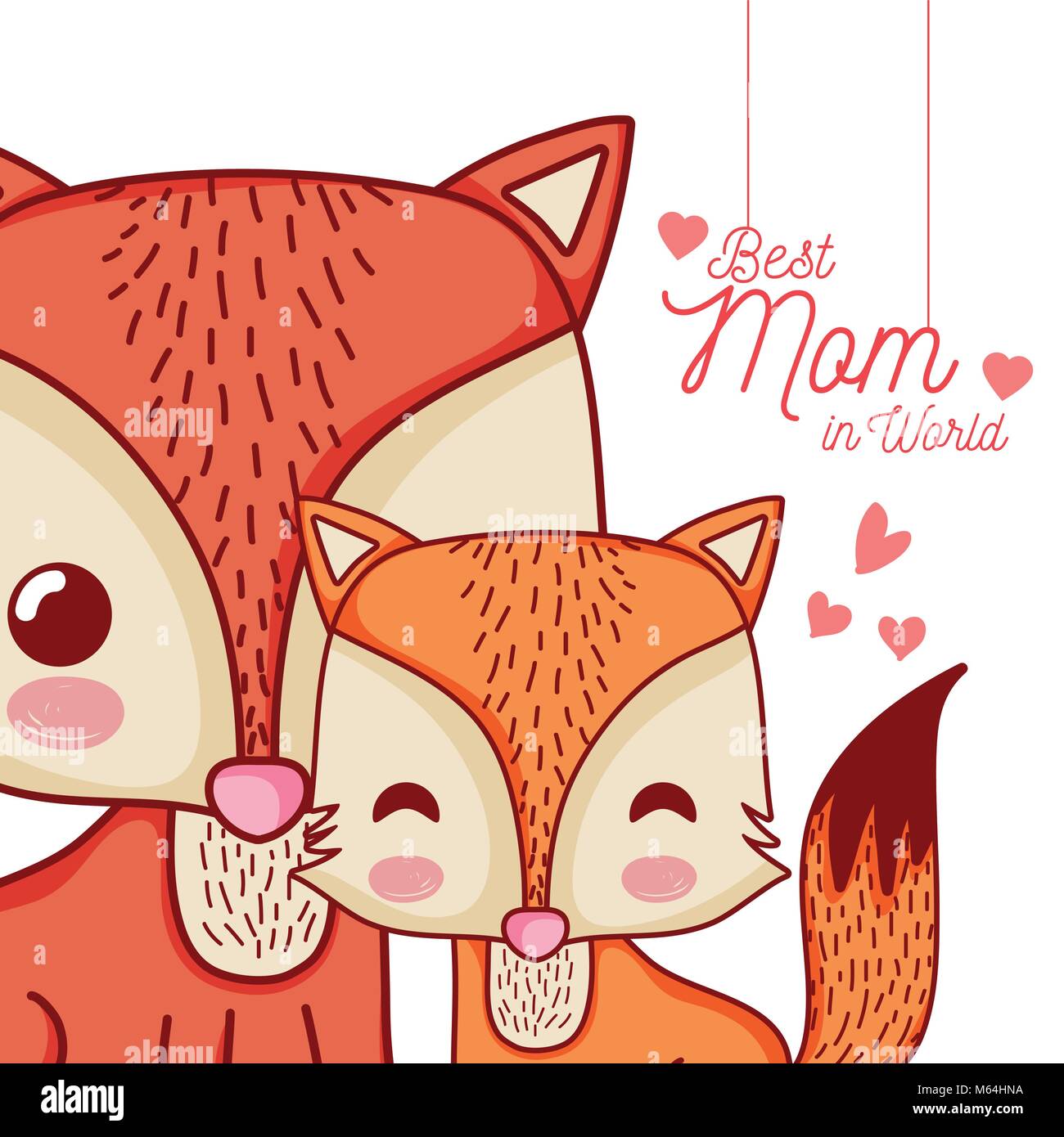Mothers message card with animals cartoons Stock Vector Image & Art - Alamy