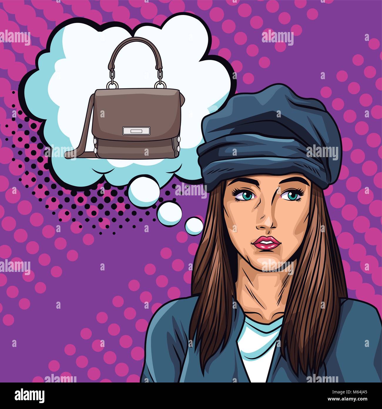 Woman with bubble pop art cartoon Stock Vector Image & Art - Alamy