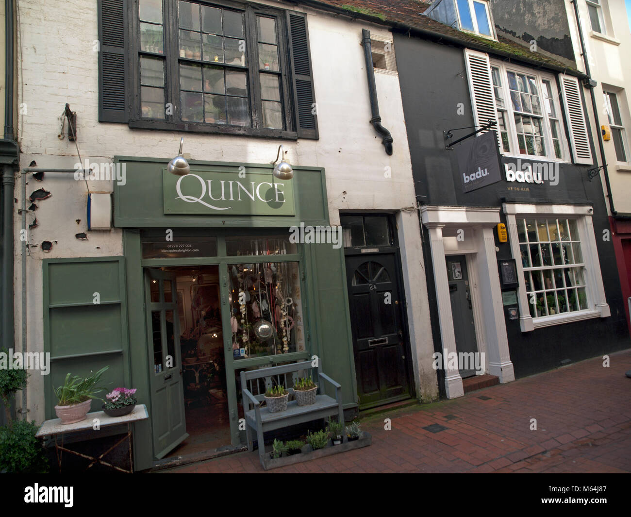 Shops in the The Lanes of Brighton Stock Photo - Alamy