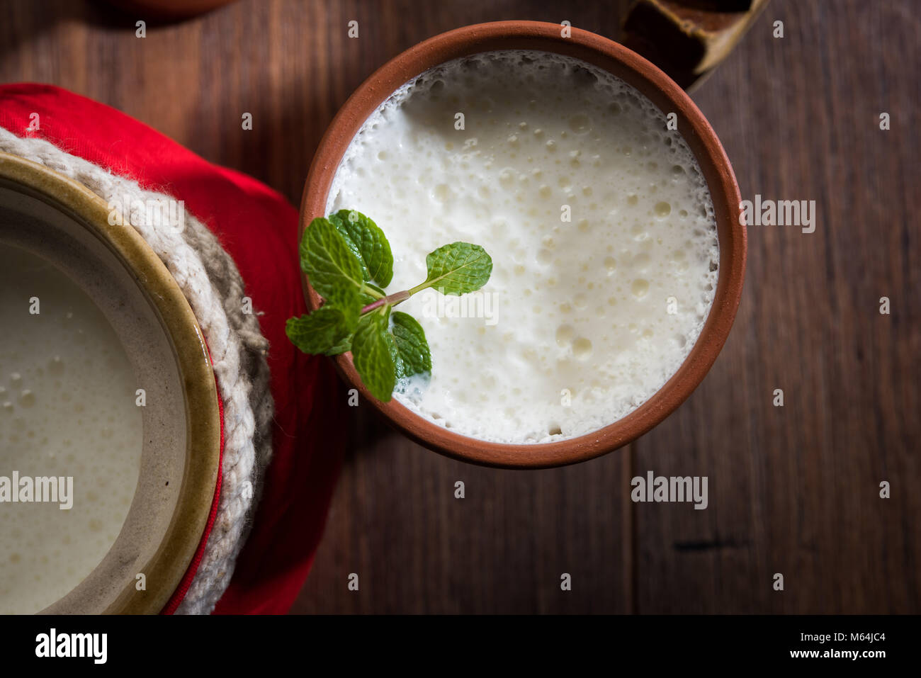 Lassie or lassi in terracotta glass - Lassi is an Authentic Indian cold ...