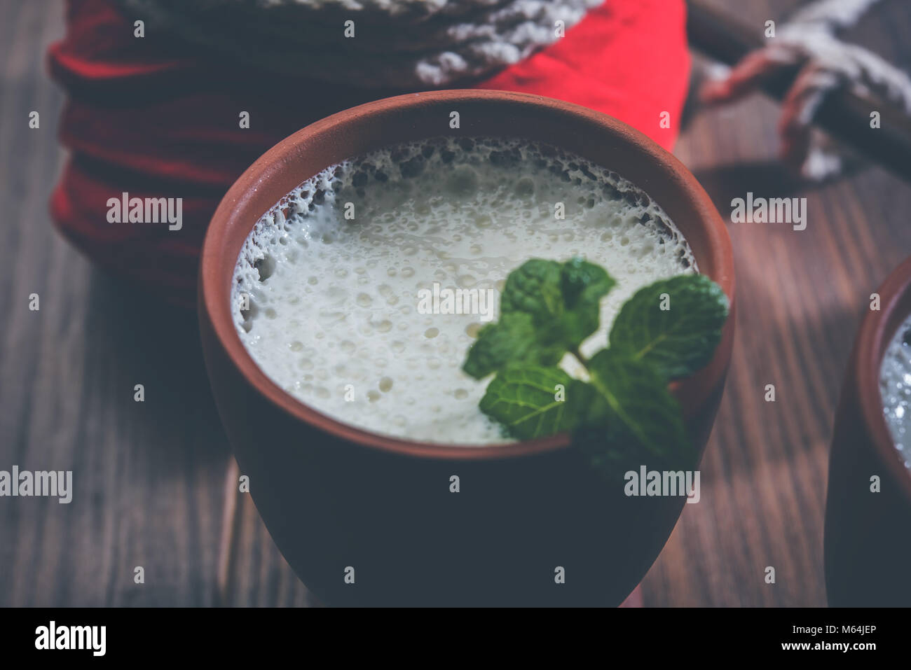 Lassie or lassi in terracotta glass - Lassi is an Authentic Indian cold ...