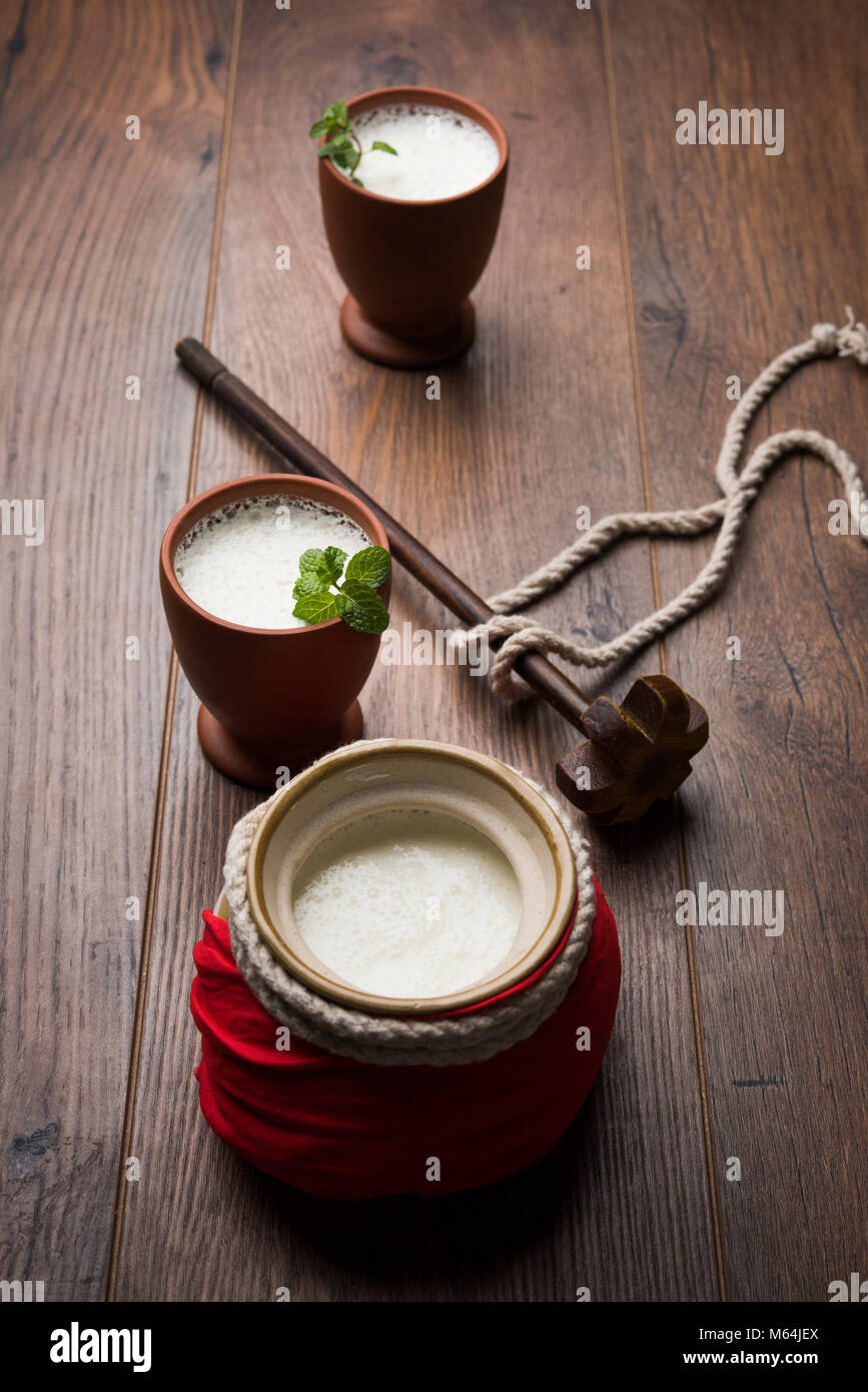 Lassie or lassi in terracotta glass - Lassi is an Authentic Indian cold ...