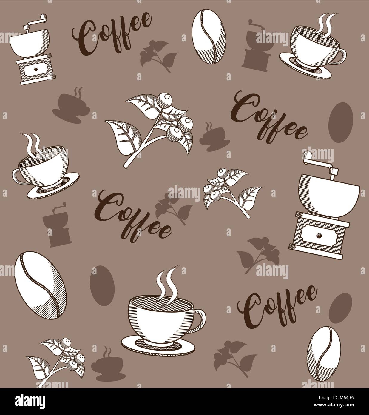 Coffee pattern background Stock Vector Image & Art - Alamy