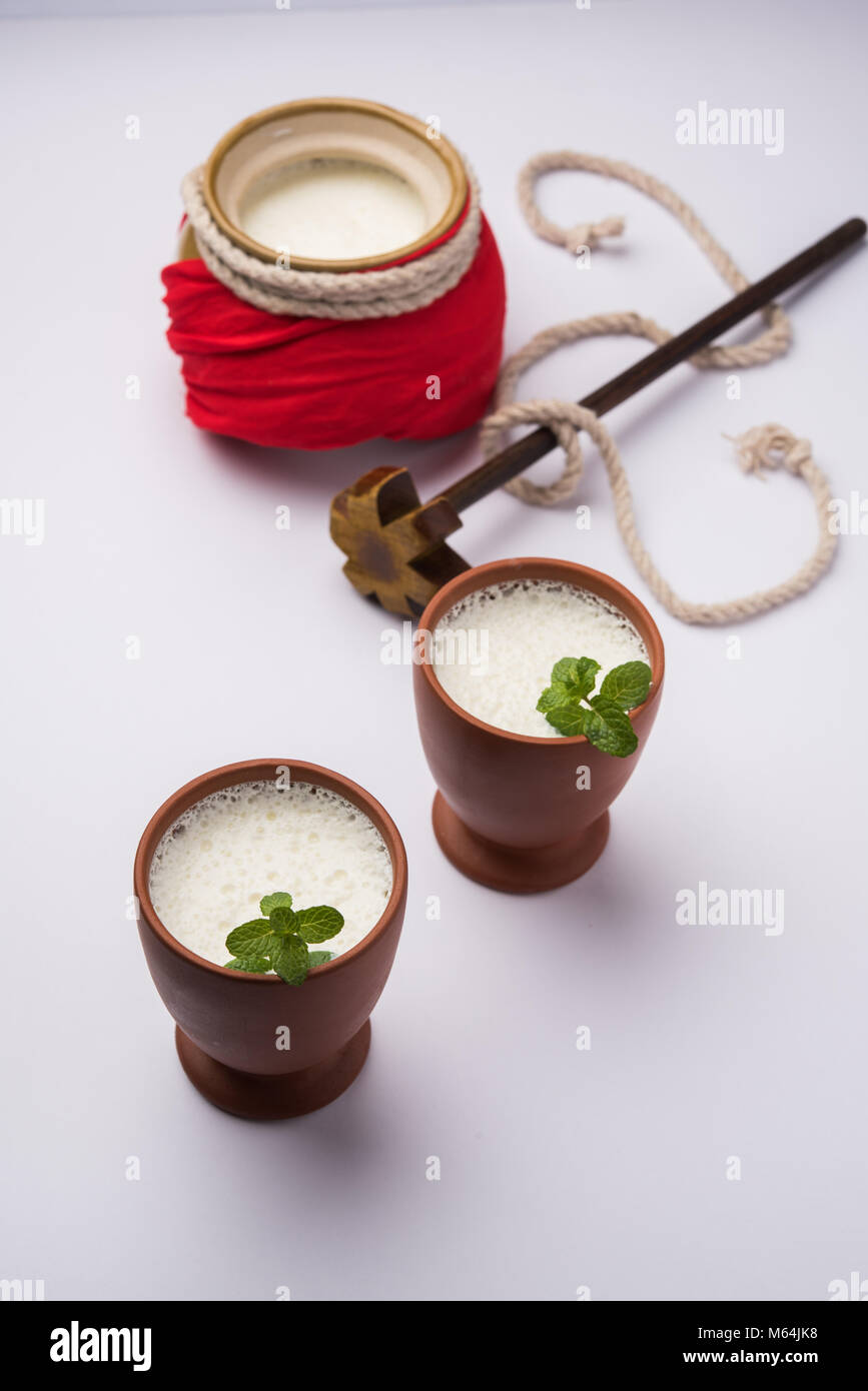Lassie or lassi in terracotta glass - Lassi is an Authentic Indian cold ...