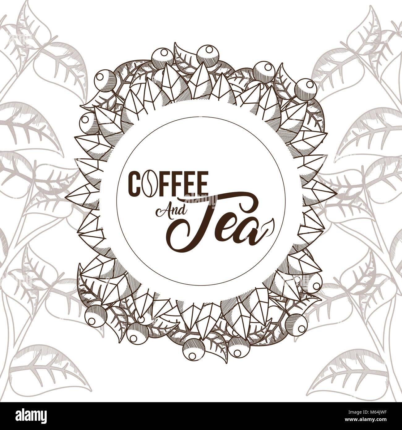 Coffee beans leaves nature Stock Vector Images - Alamy