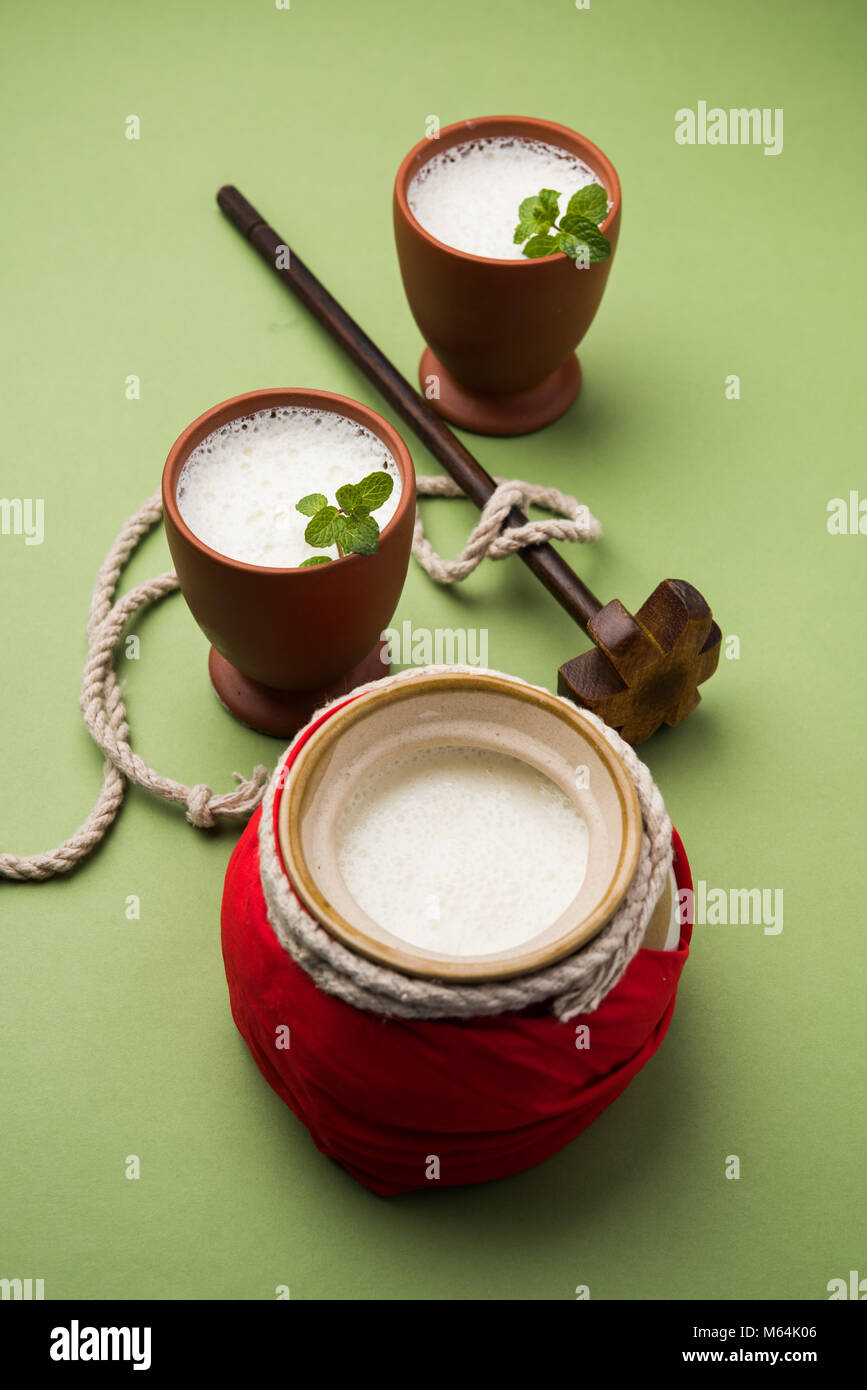 Lassie or lassi in terracotta glass - Lassi is an Authentic Indian cold ...