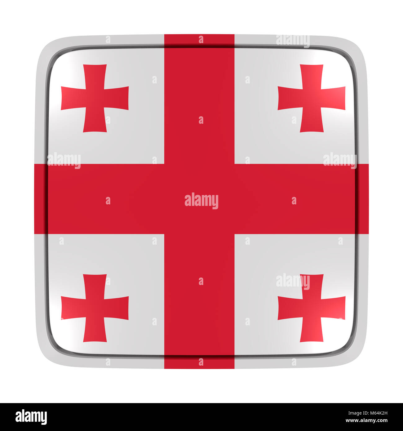 3d rendering of a Georgia flag icon. Isolated on white background Stock ...
