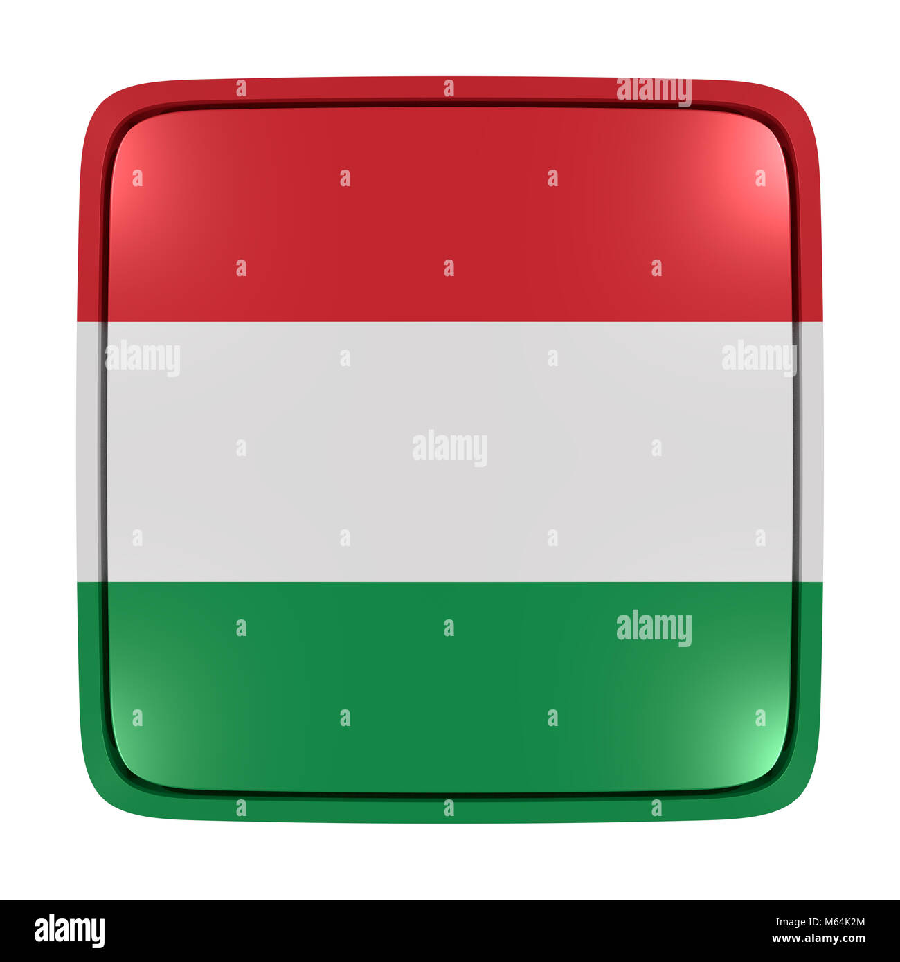 3d rendering of a Hungary flag icon. Isolated on white background Stock ...