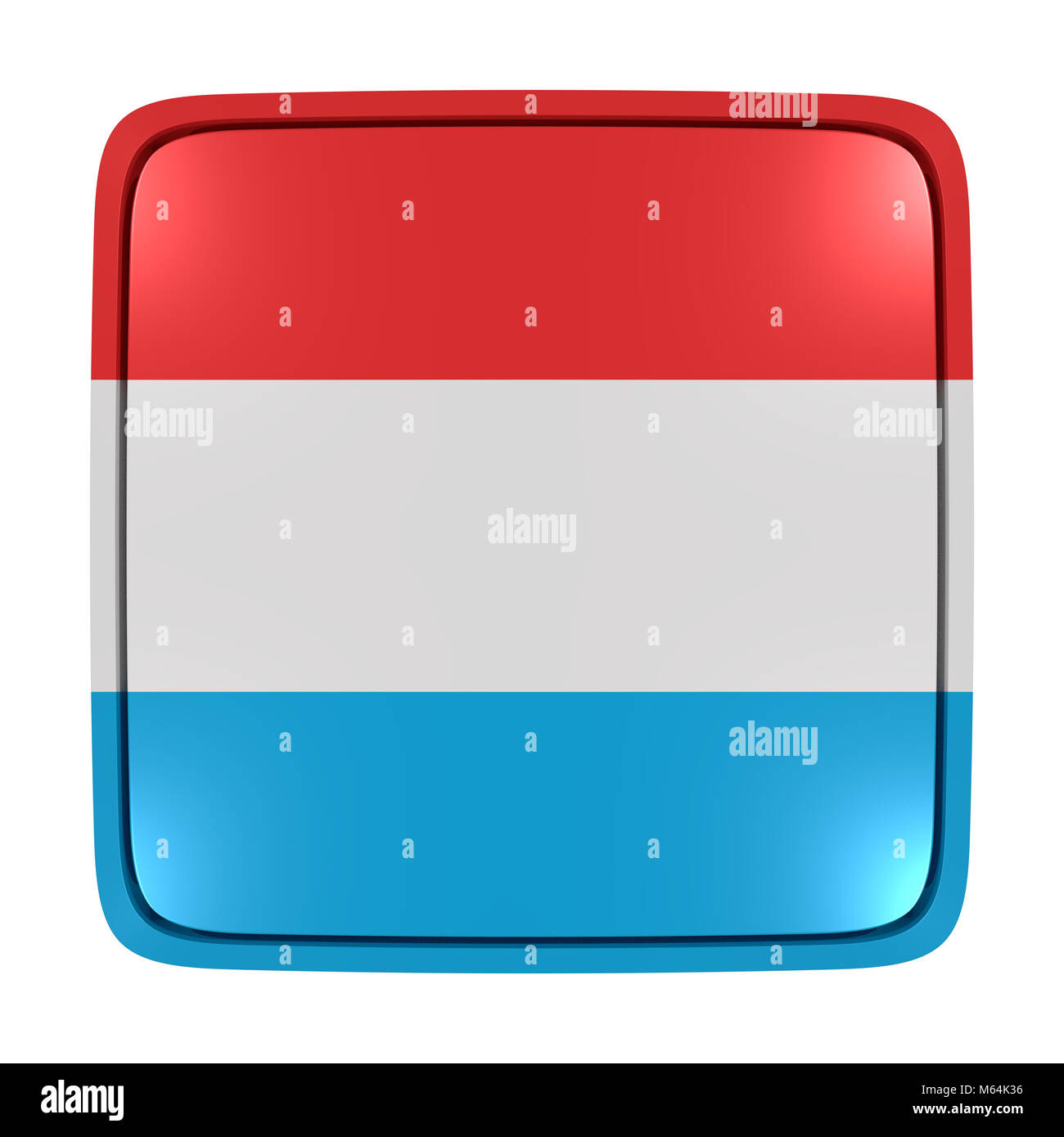3d rendering of a Luxembourg flag icon. Isolated on white background ...