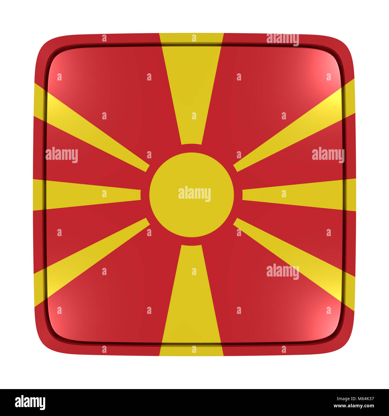 3d rendering of a Macedonia flag icon. Isolated on white background ...