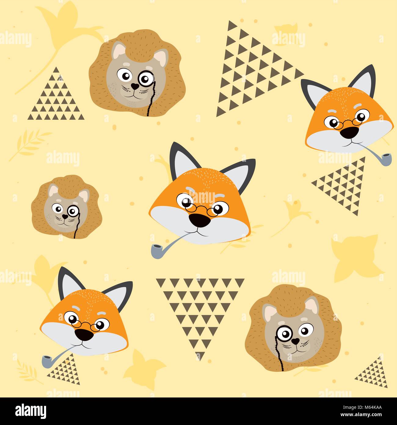 Cute animals pattern background Stock Vector Image & Art - Alamy