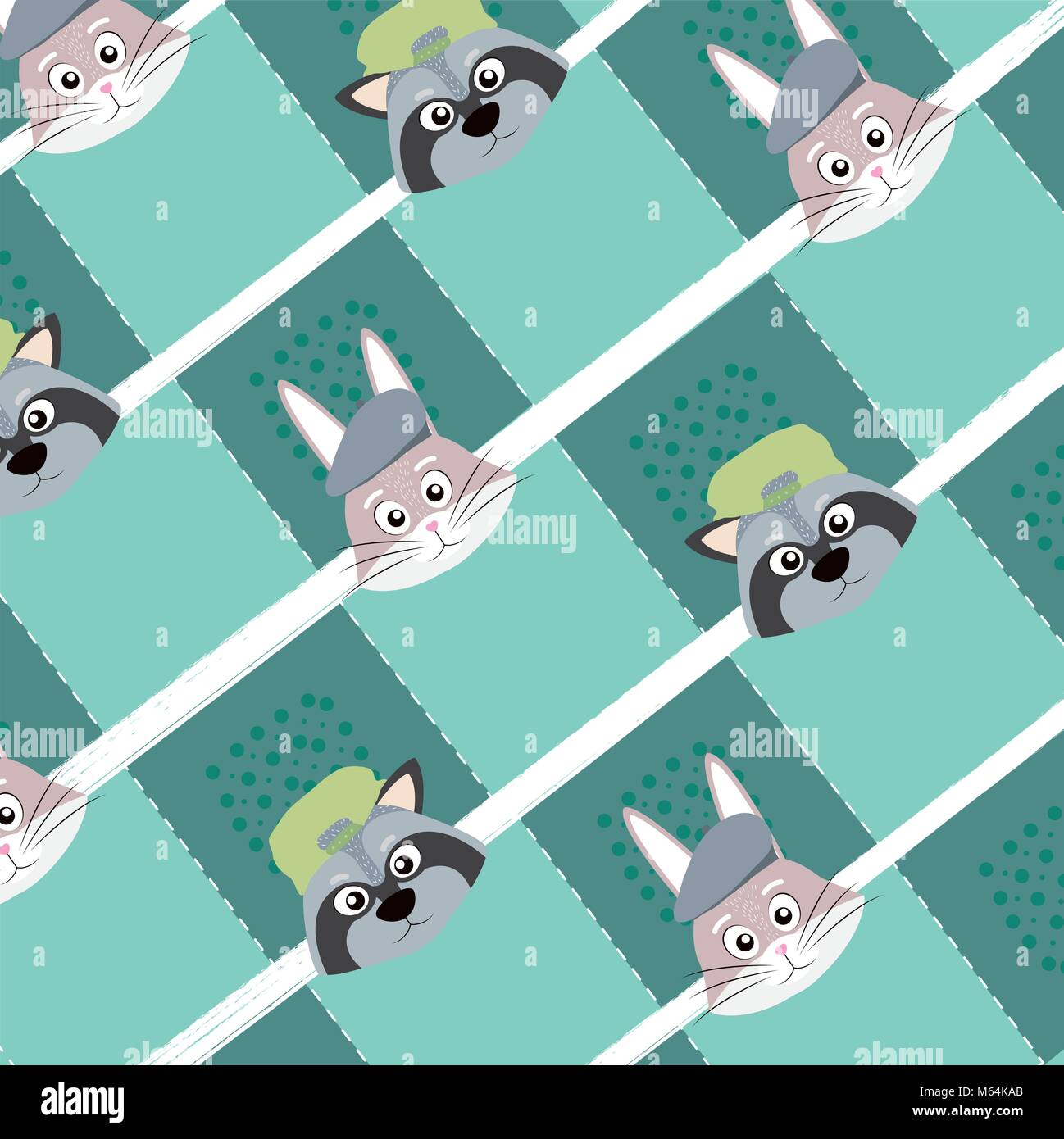 Cute animals pattern background Stock Vector Image & Art - Alamy