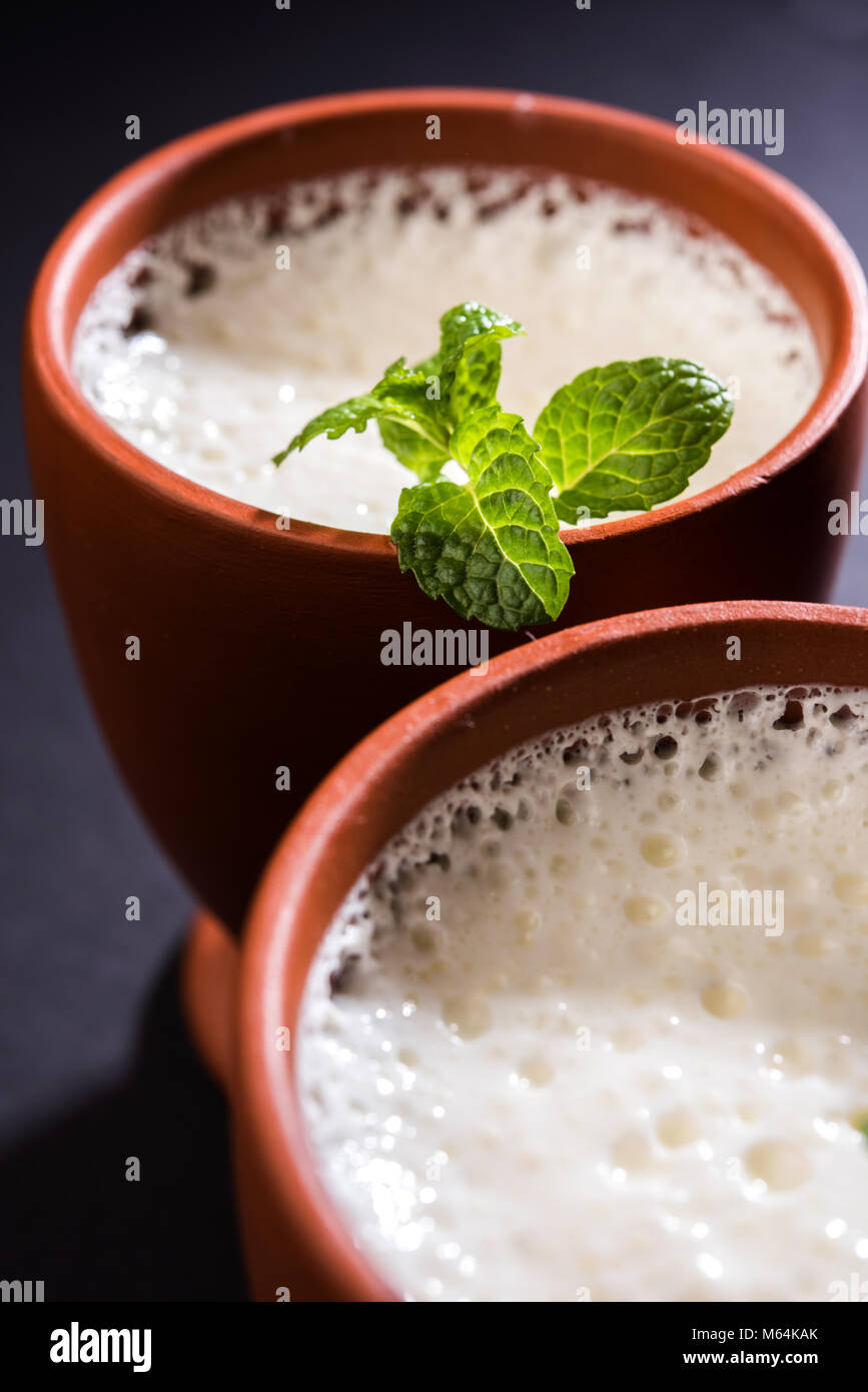 Lassie or lassi in terracotta glass - Lassi is an Authentic Indian cold ...