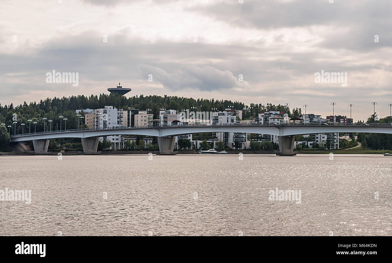 Bridge and houses, Jyvaskyla, Finland. Panorama Stock Photo - Alamy
