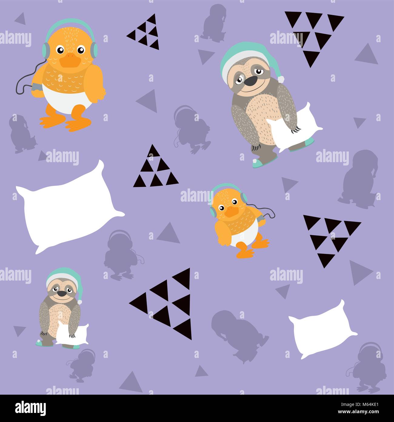 Cute animals pattern background Stock Vector Image & Art - Alamy