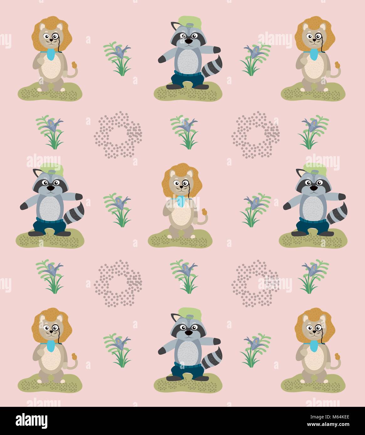 Cute animals pattern background Stock Vector Image & Art - Alamy