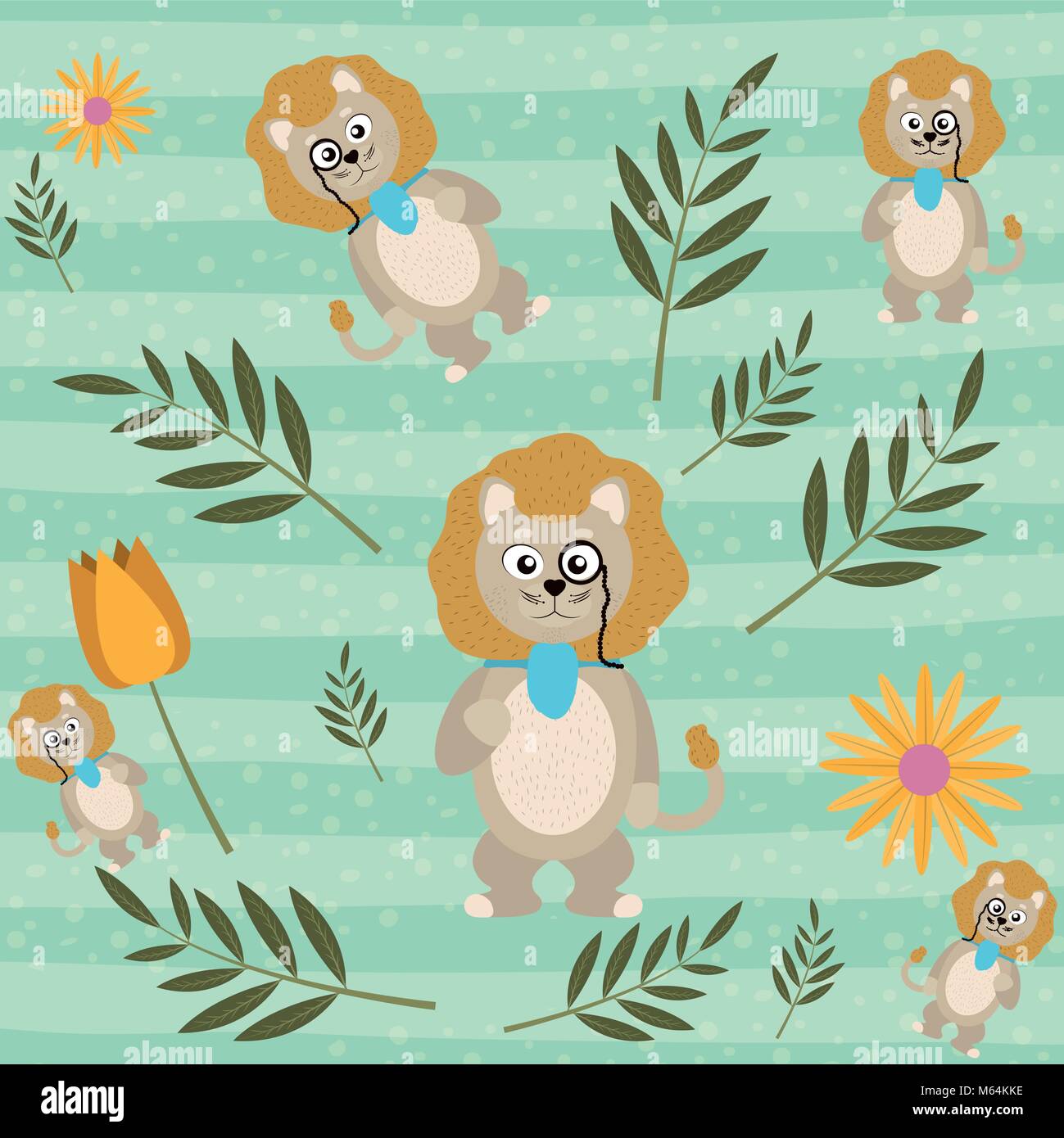 Cute animals pattern background Stock Vector Image & Art - Alamy