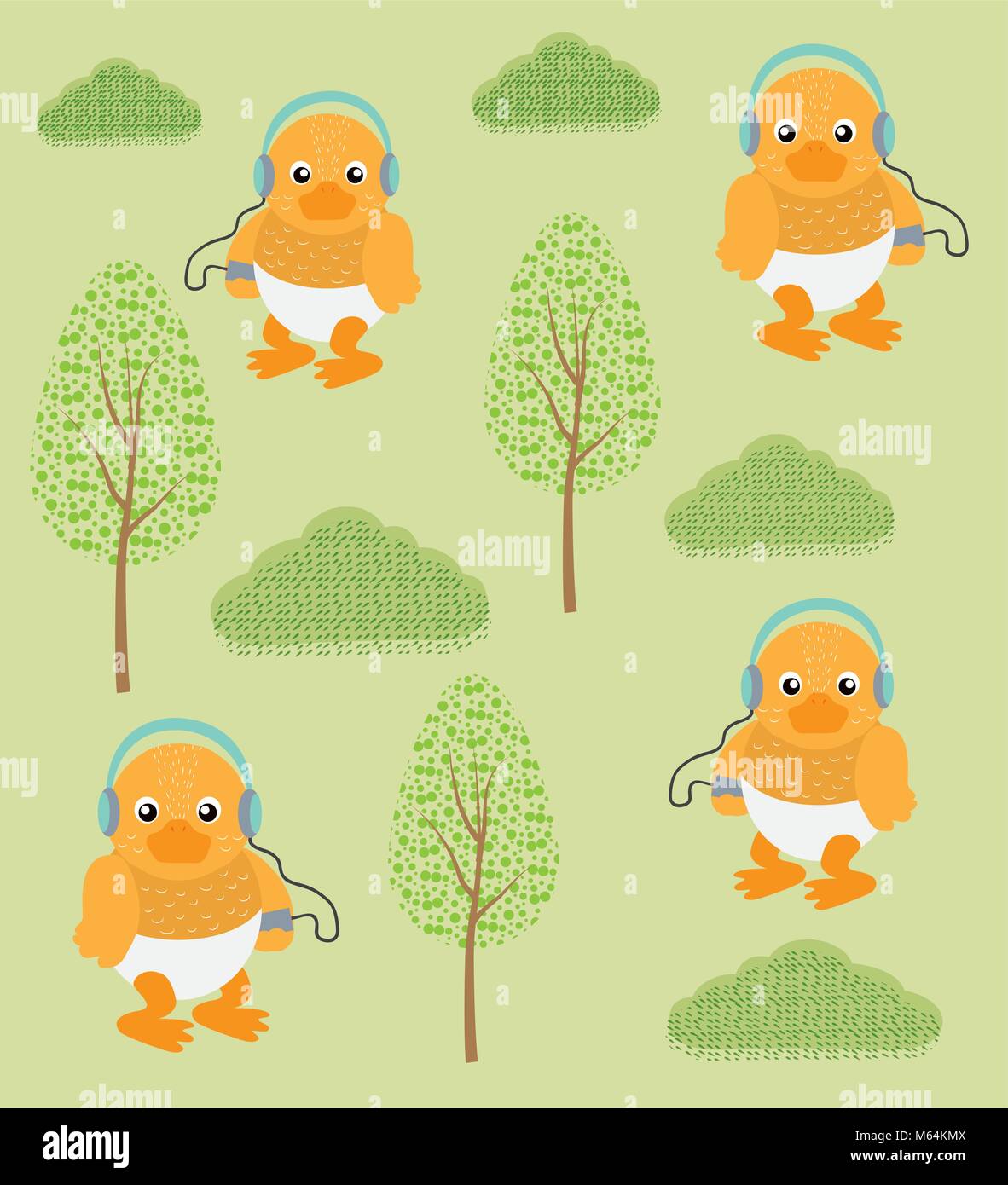 Funny ducks in forest Stock Vector Image & Art - Alamy