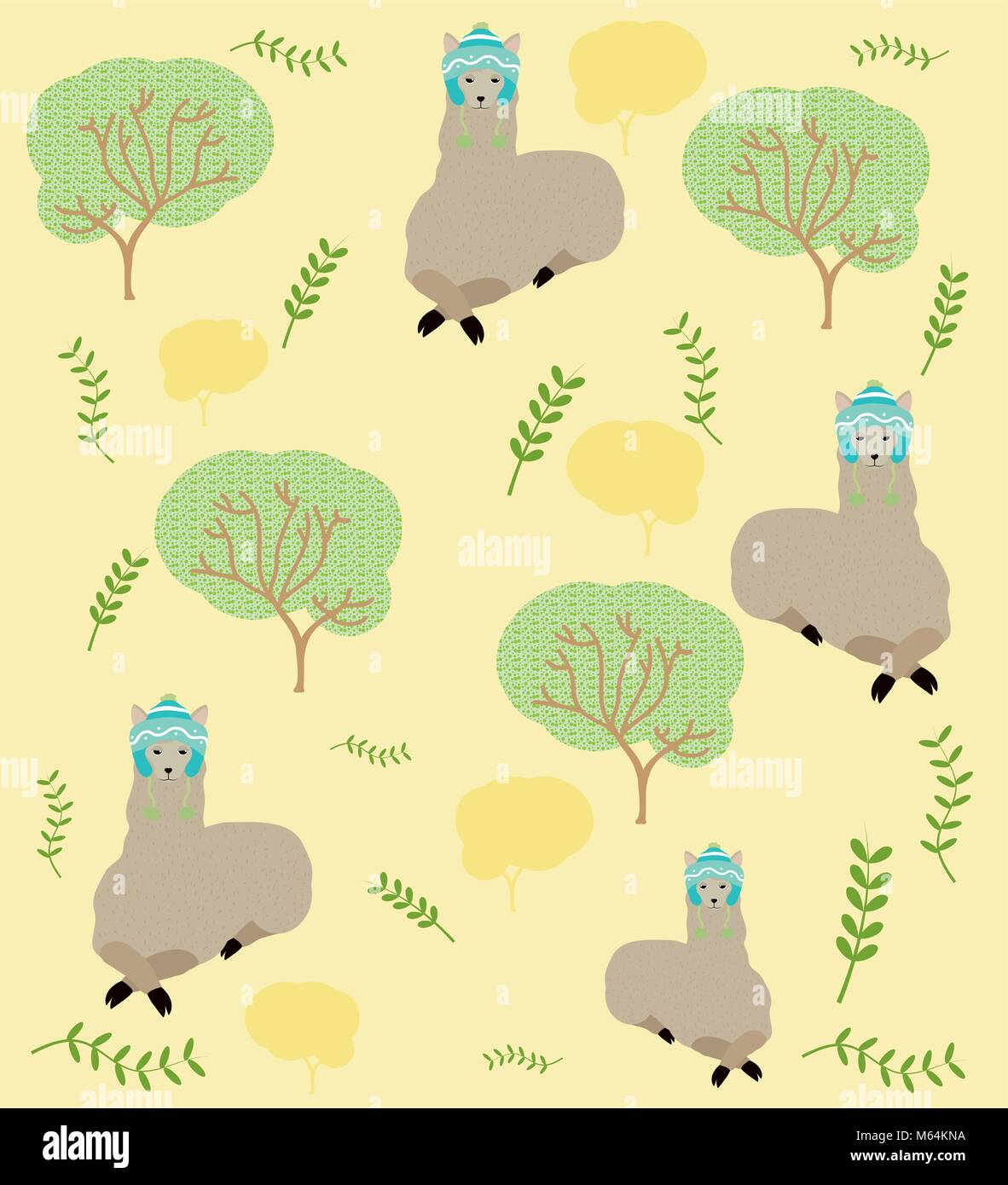 Llamas cute animals background Stock Vector Image & Art - Alamy