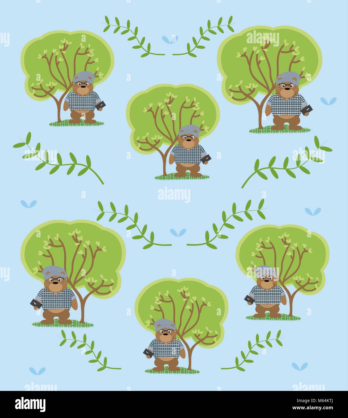 Cute and funny animals background pattern Stock Vector Image & Art - Alamy