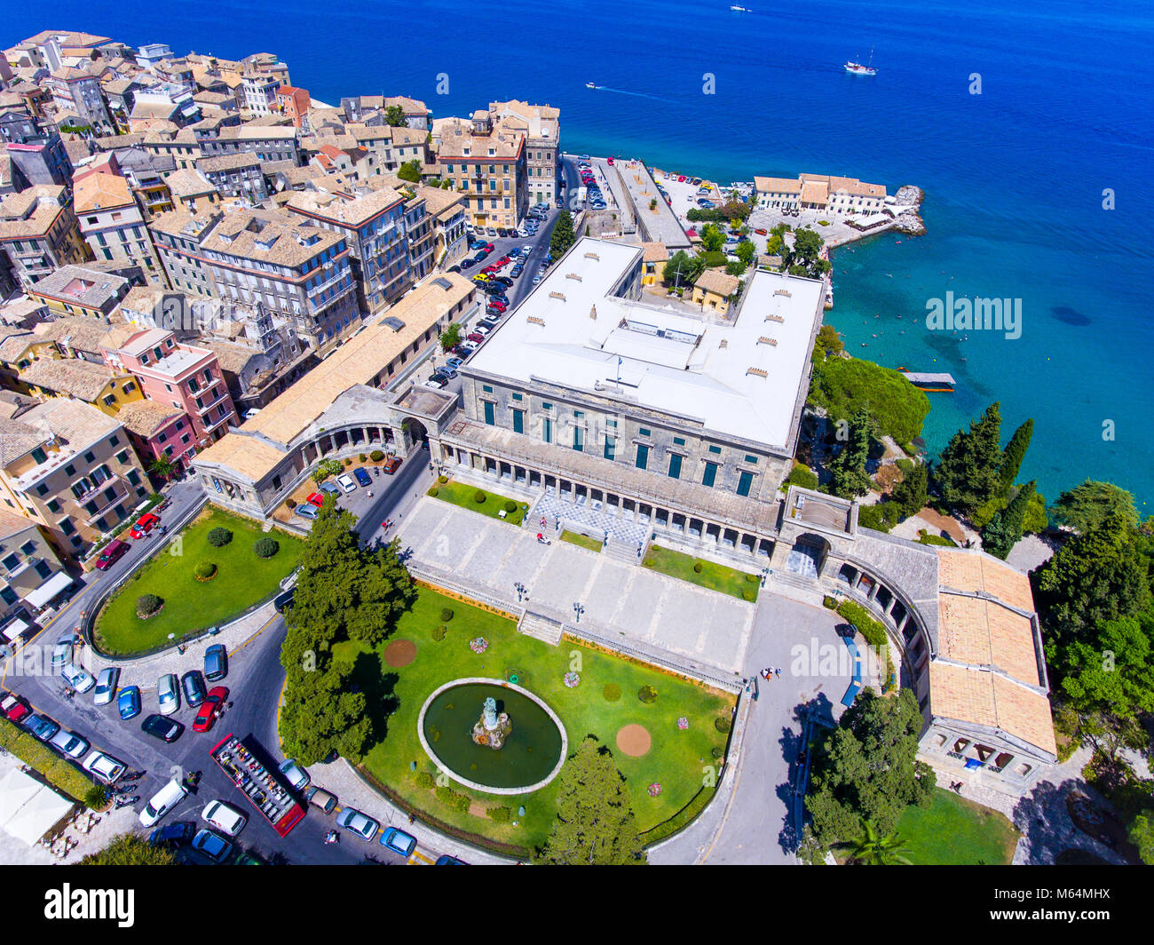 Corfu old town pallace, important hystorical building now a museum in ...
