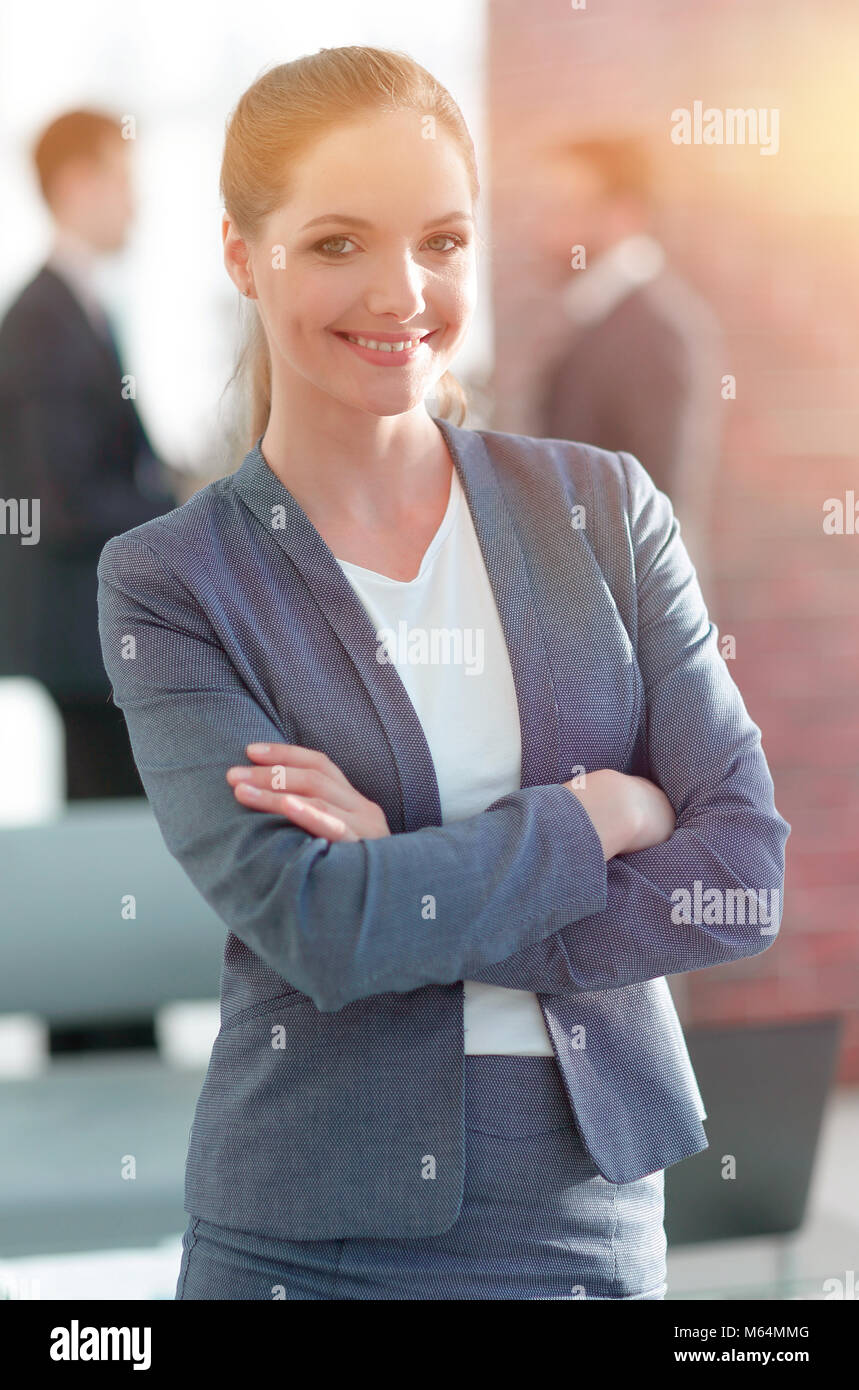 portrait of a woman employee of the company Stock Photo - Alamy