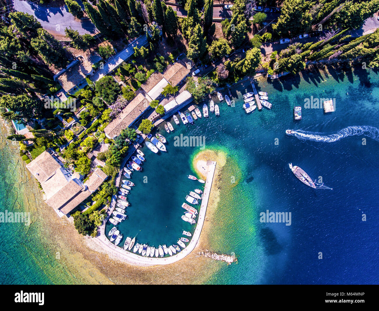Kouloura old fishing village and beach. Corfu (Kerkyra) Island, Greece ...