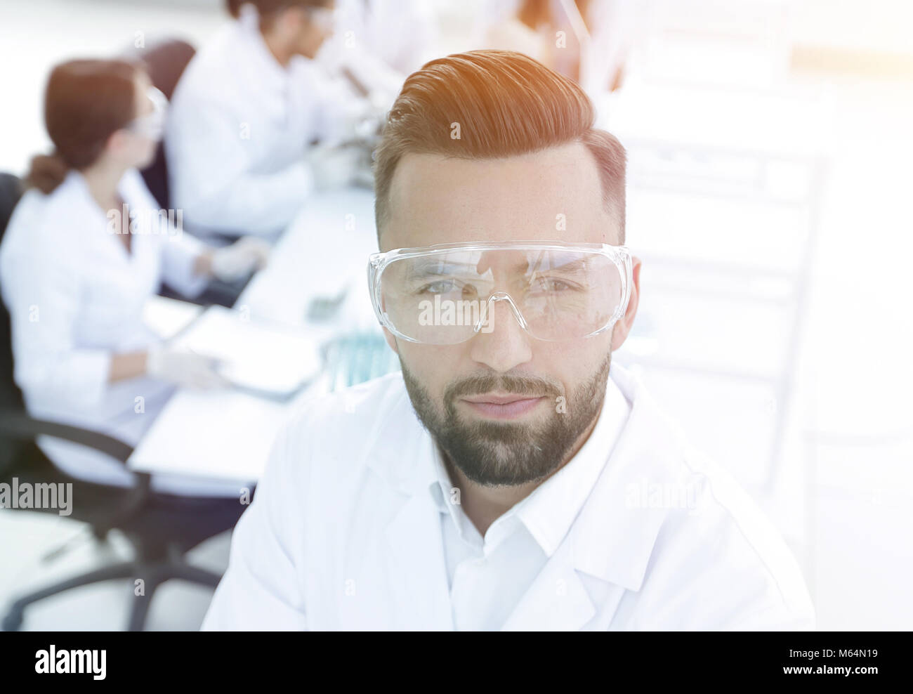 scientist microbiologist in the laboratory background Stock Photo - Alamy