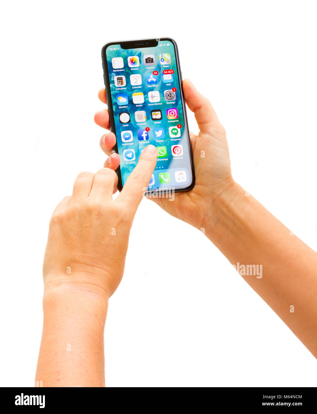 Two hands touching black and white Cut Out Stock Images & Pictures - Alamy