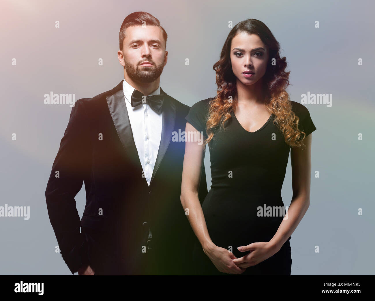 Full length of two business people isolated on white background Stock ...