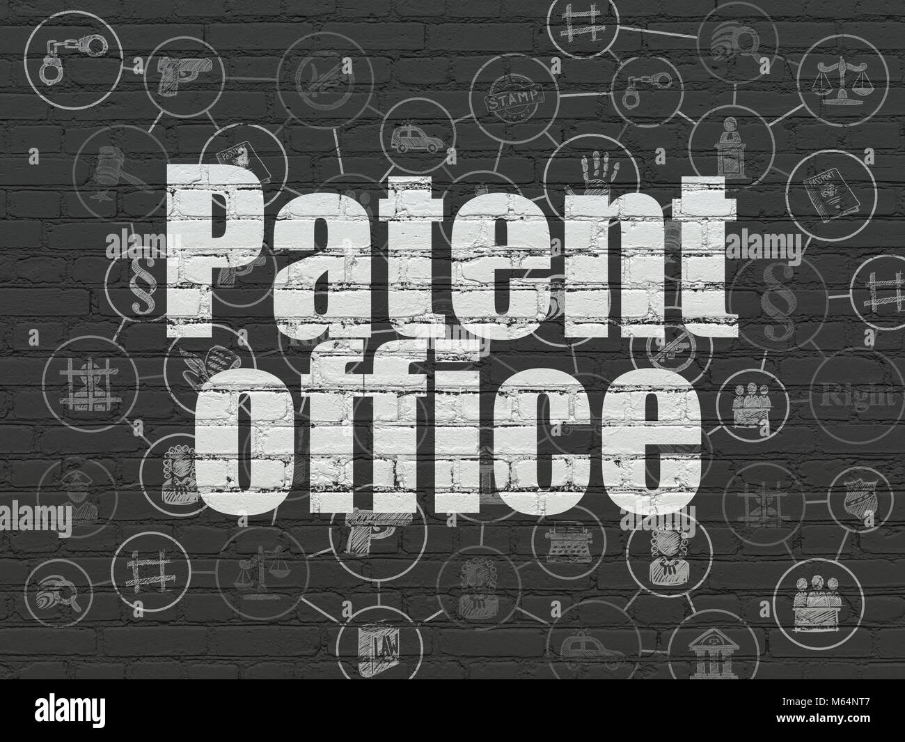 Law concept: Patent Office on wall background Stock Photo - Alamy