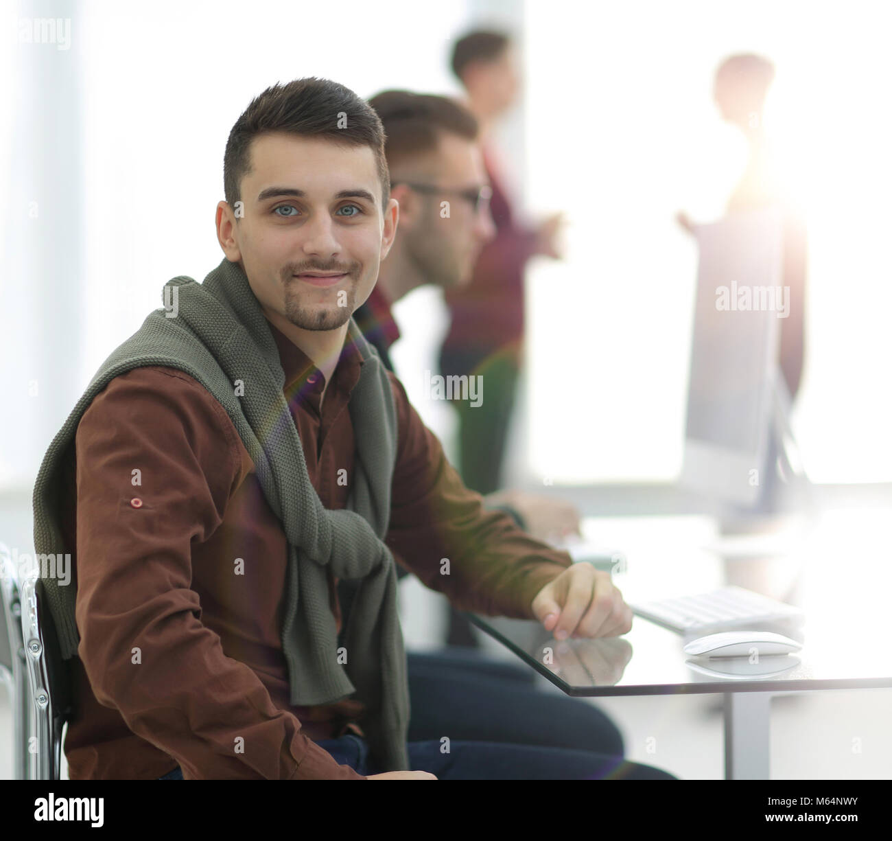 portrait of the team leader in the office Stock Photo - Alamy