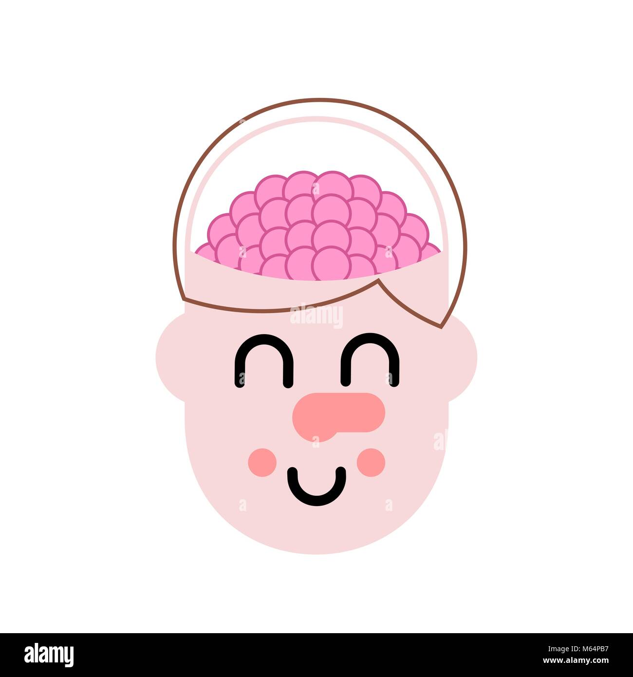 Brain in head. Thinking process. Vector illustration Stock Vector Image ...