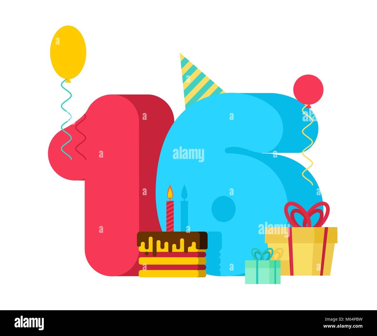 16th birthday cake Cut Out Stock Images & Pictures - Alamy