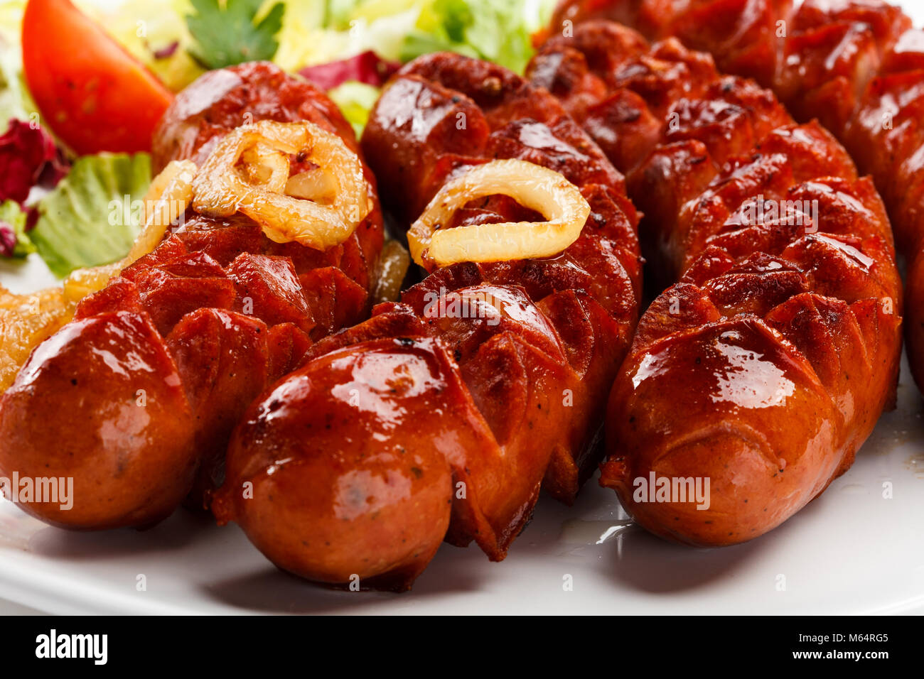 Plate grilled bratwurst sausages hi-res stock photography and images ...