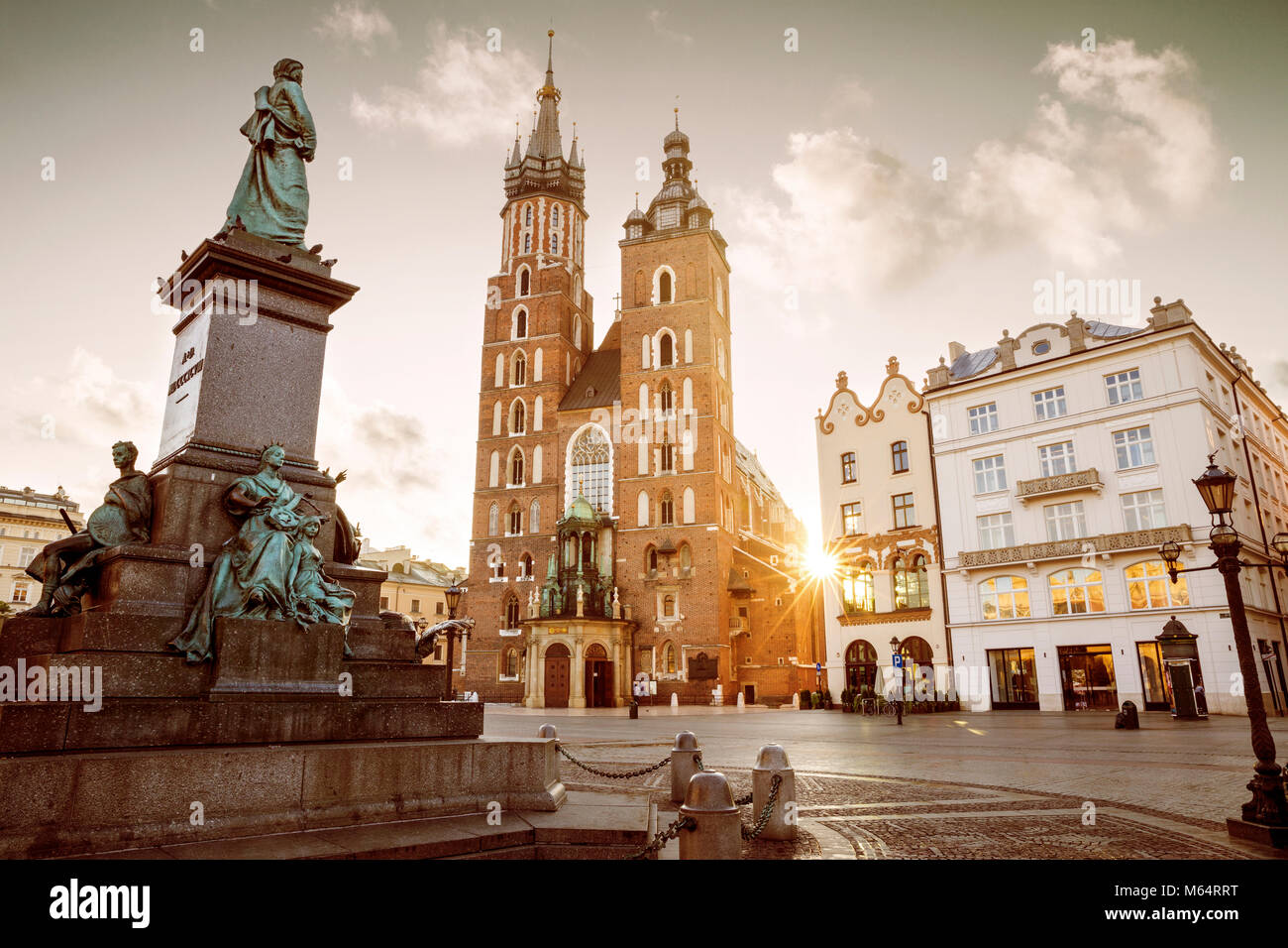 Main market square in old town of Krakow, Poland Stock Photo - Alamy