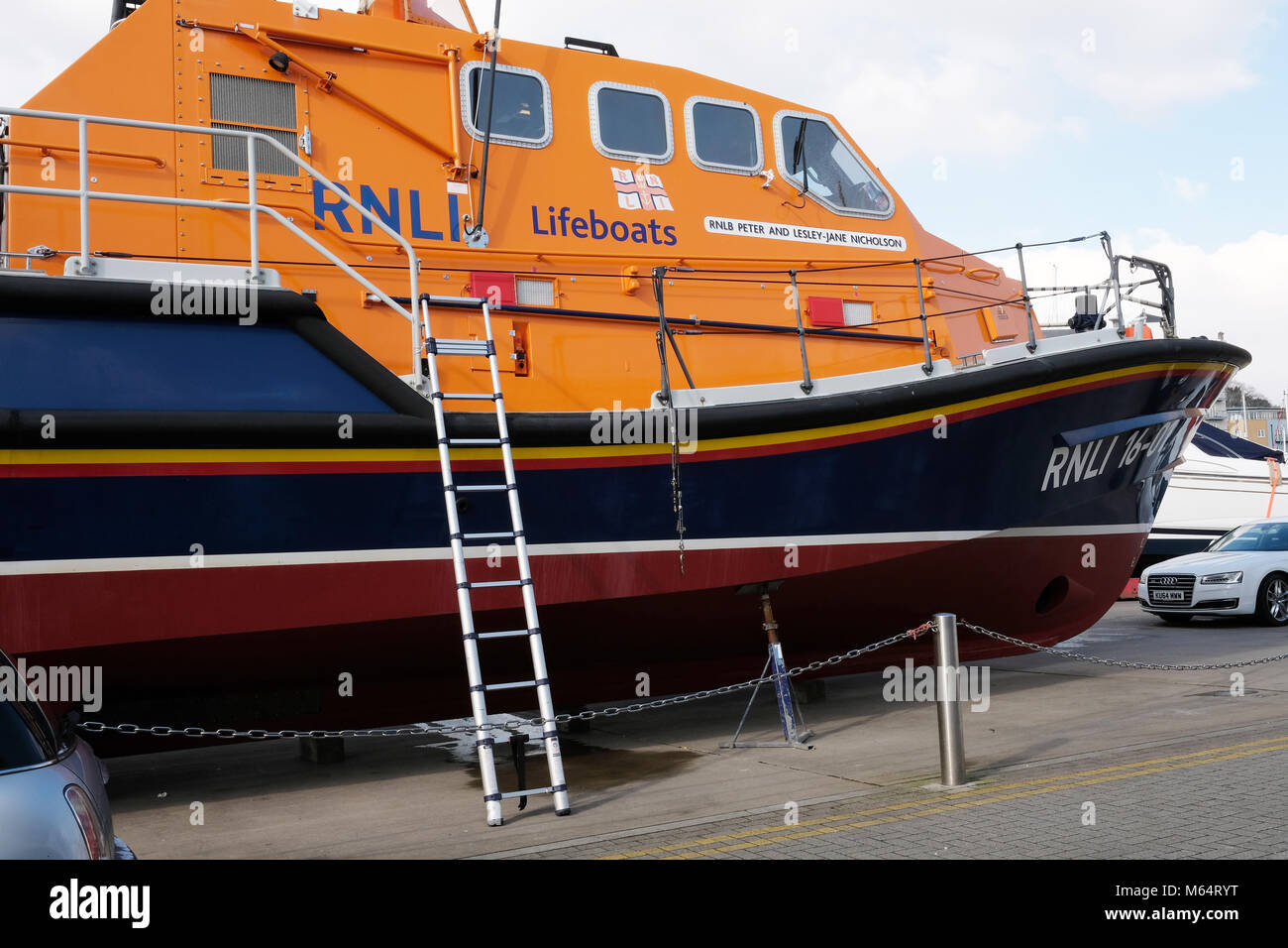 February 2018 - RNLI lifeboat undergoing maintenance work in dry dock ...