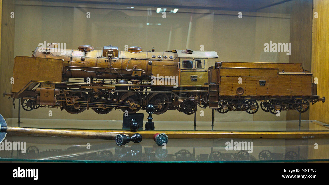 Model of steam locomotive on display at railway museum in Belgrade ...
