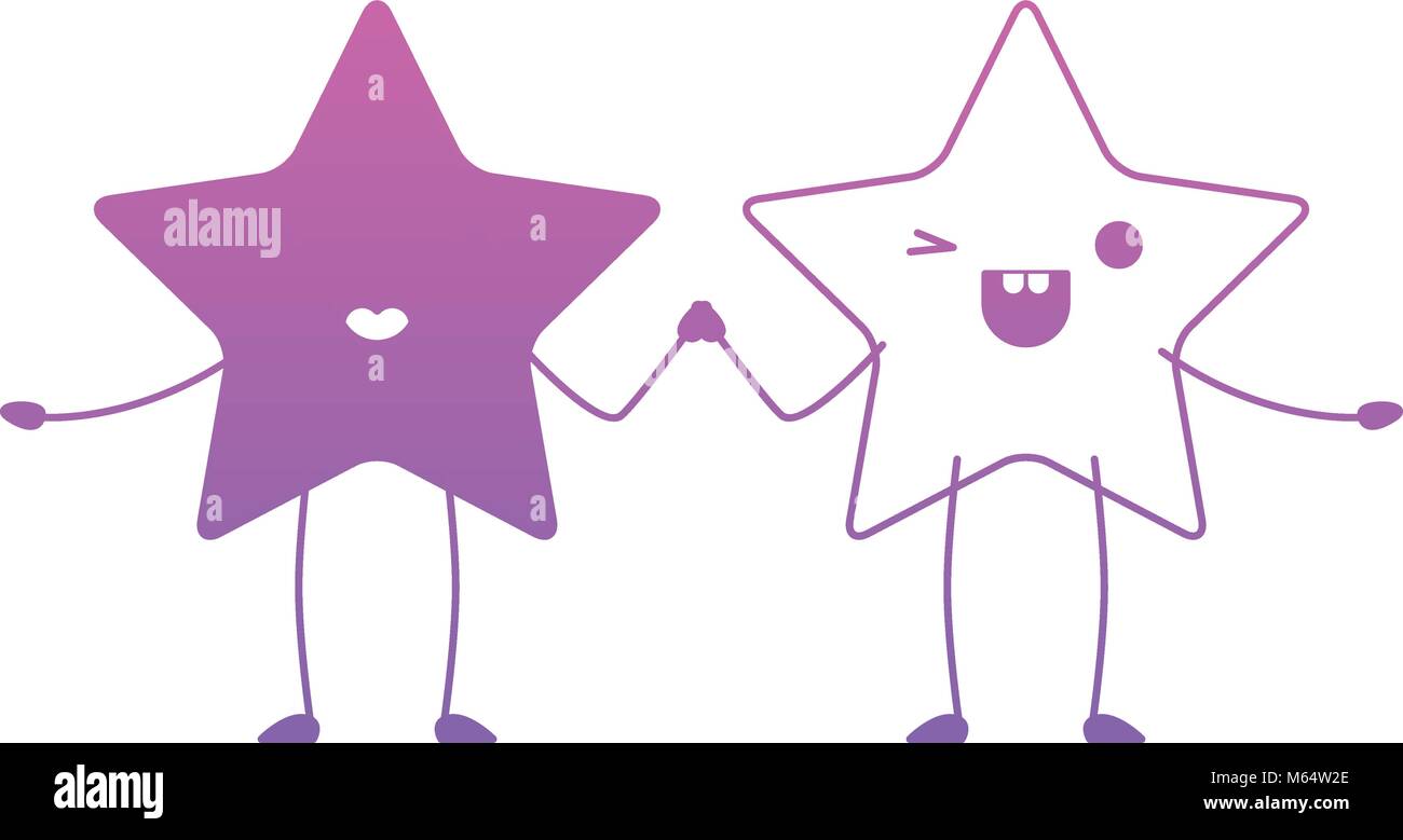 cute stars couple kawaii character Stock Vector Image & Art - Alamy
