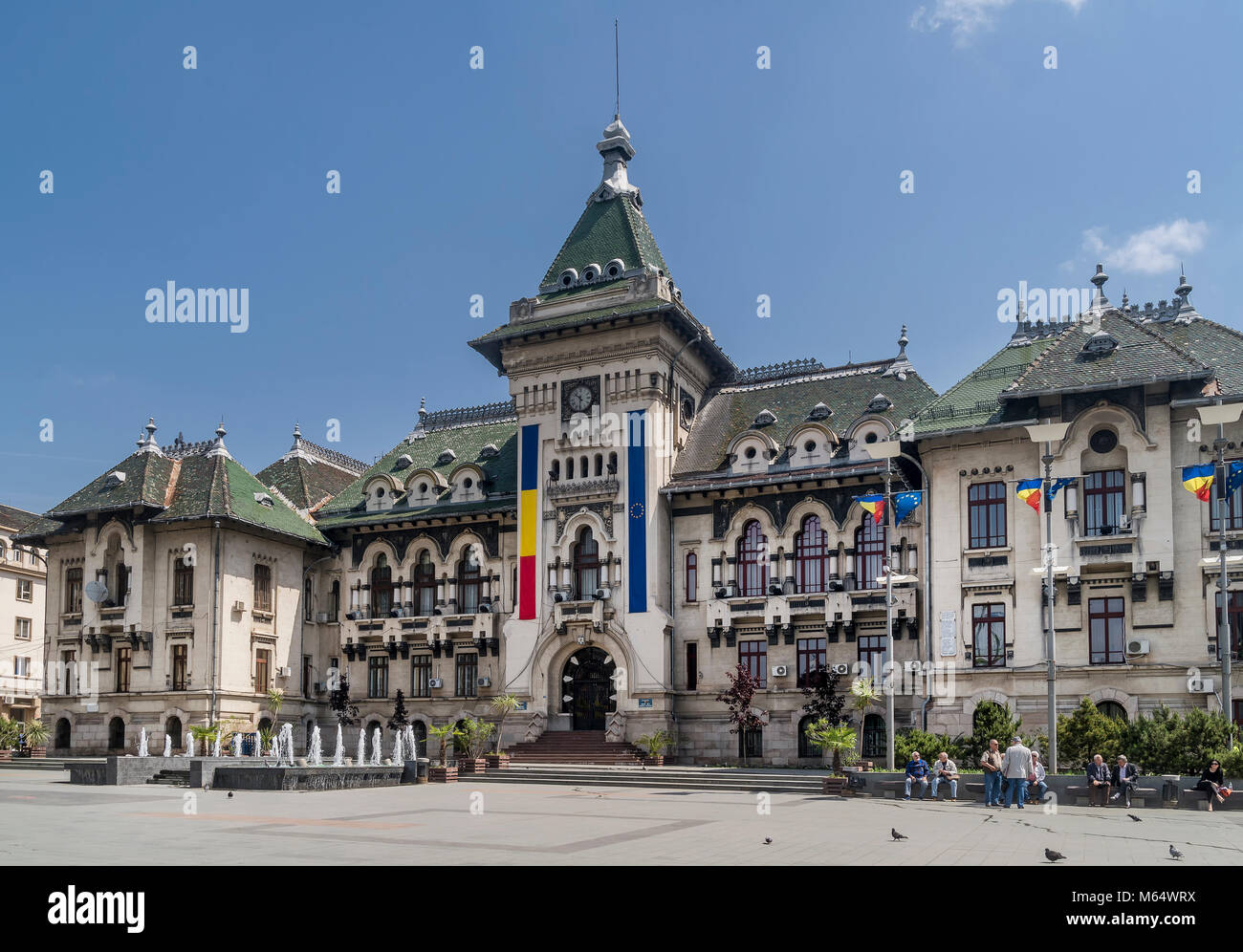 The facade of the Administrative Palace of Craiova (today Dolj ...