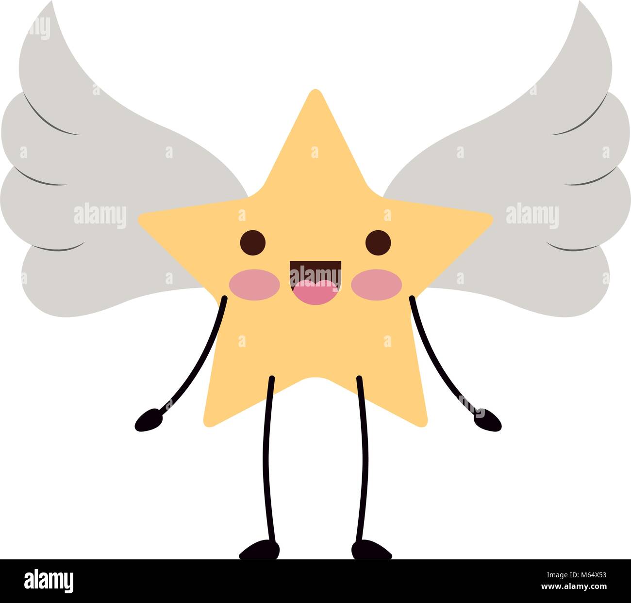 cute star with wings kawaii character Stock Vector Image & Art - Alamy