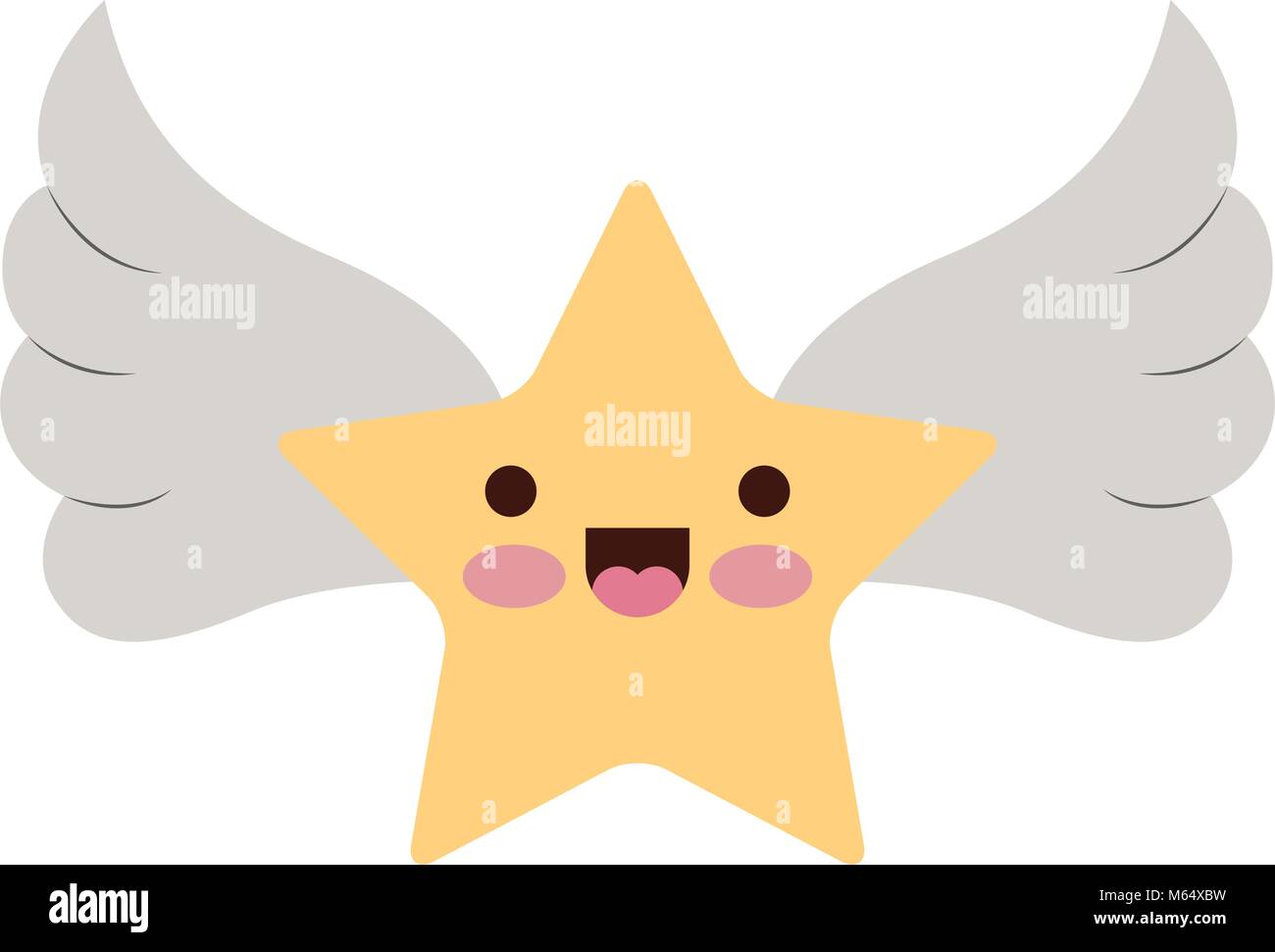 cute star with wings kawaii character Stock Vector Image & Art - Alamy