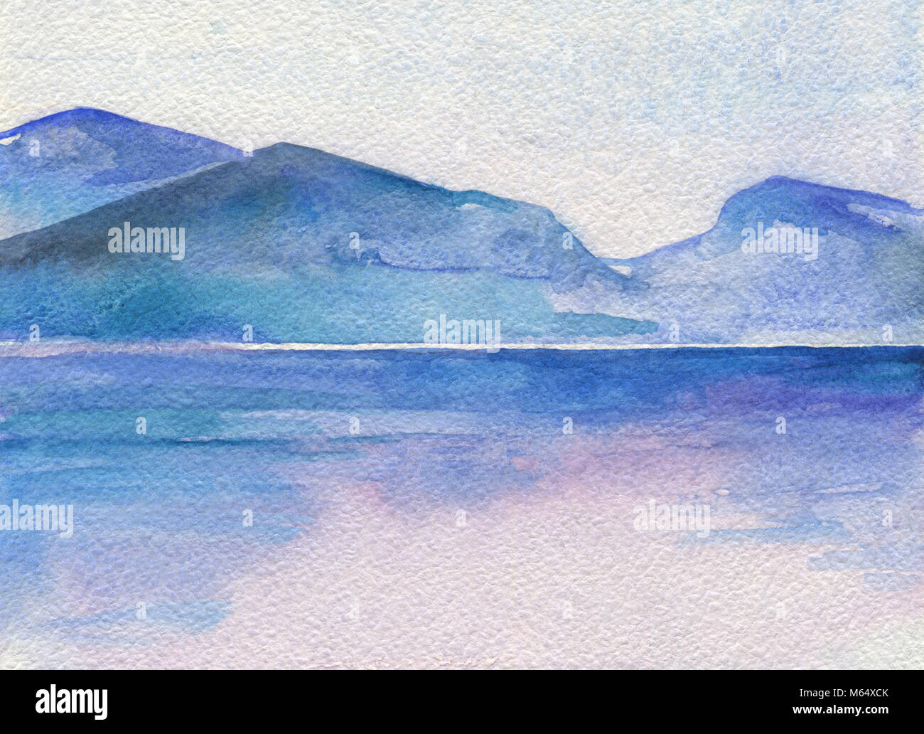Ocean watercolor hand painting illustration Stock Photo - Alamy