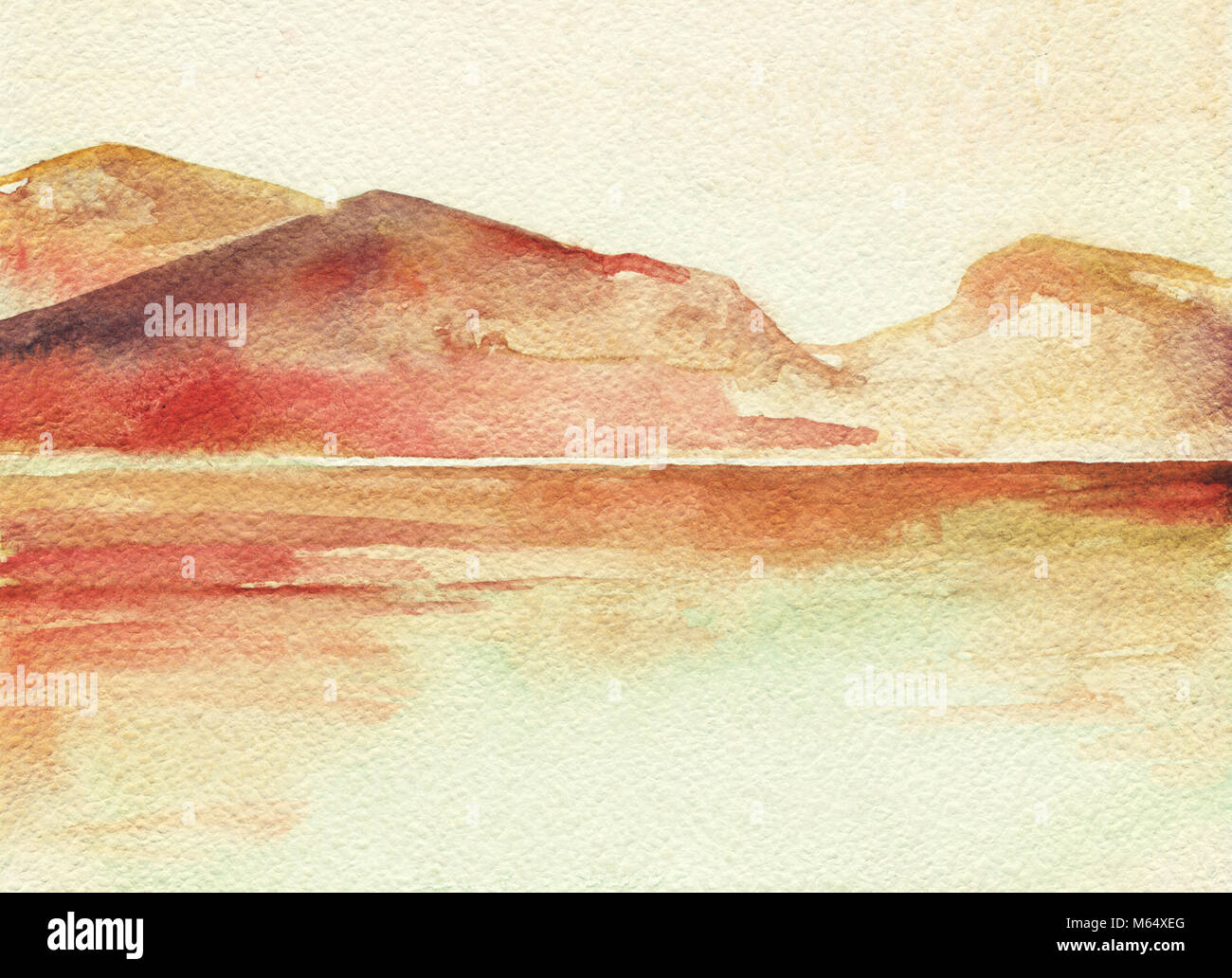 Ocean watercolor hand painting illustration Stock Photo - Alamy