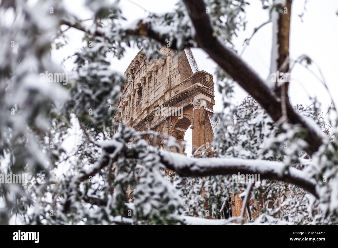 A lovely day of snow in Rome, Italy, 26th February 2018: a beautiful ...