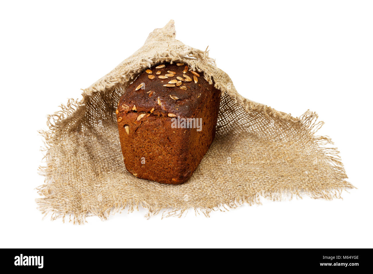 Fresh bread in cloth, isolated on white Stock Photo - Alamy